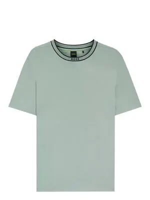 BOSS Logo-detail Contrasting T-shirt - Green