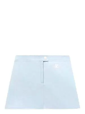 COURREGES Buttoned Mini Skirt - Blue