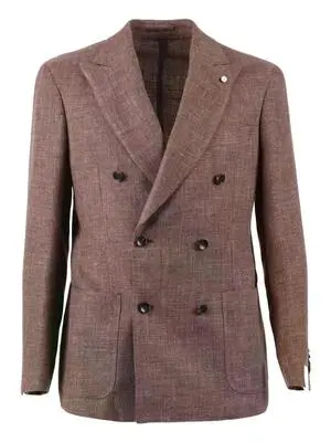 LUIGI BIANCHI MANTOVA Double-breasted Suit Jacket - Brown