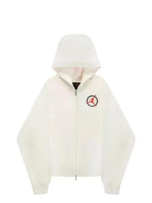 JORDAN Flight Club Logo Fleece Zip Hoodie - White