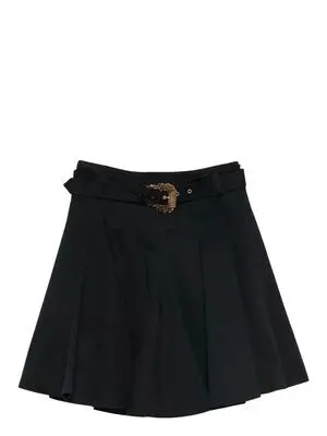 Versace Belted Pleated Skirt - Black