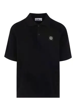 Stone Island Short Sleeve Polo Shirt - Black