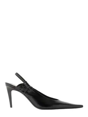 Saint Laurent Anne Marie Glossed-leather Slingback Pumps - Black
