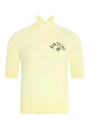 Patou Bow Short-sleeved Top - Yellow