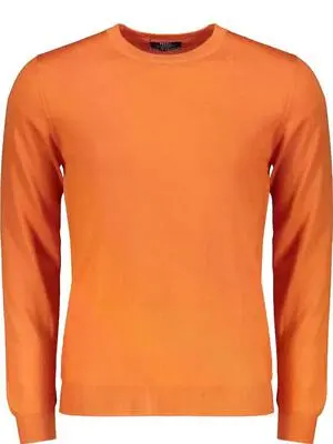 Fedeli Long-sleeved Crewneck Sweater - Orange