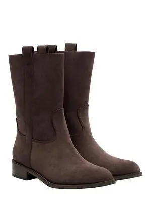 AQUAZZURA Cavaliere Suede Ankle Boots - Brown