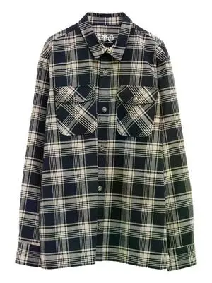 AMAL GUESSOUS Plaid Chest-pocket Shirt - Blue