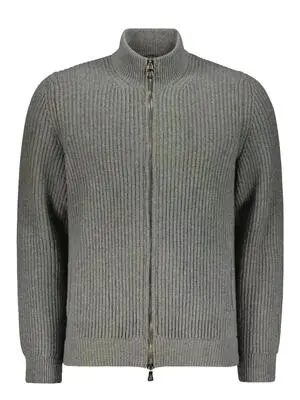 Fedeli Cashmere Zip Cardigan - Grey