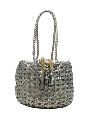 Dragon Diffusion Small Juventus Braided Bucket Bag - Silver