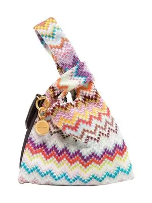 Missoni Raschel Zig Zag Handle Tote - White