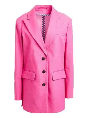 VI TO VI Single-breasted Twill Blazer - Magenta