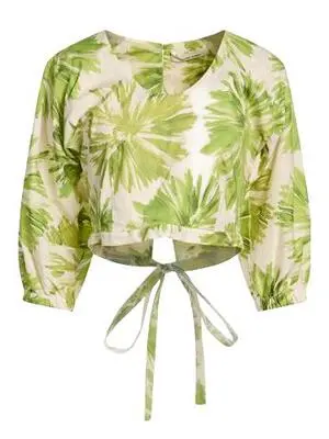 Liviana Conti Floral Crop Top - Green