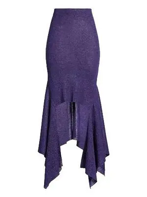 ALESSIA SANTI Knitted Metallic Midi Skirt - Purple