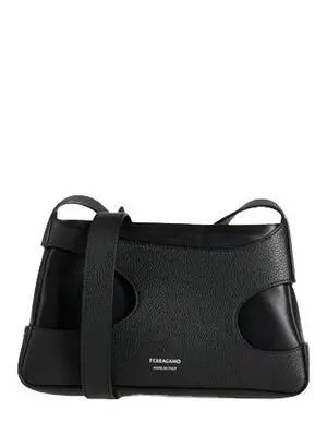 FERRAGAMO Pebbled Leather Crossbody Bag - Black