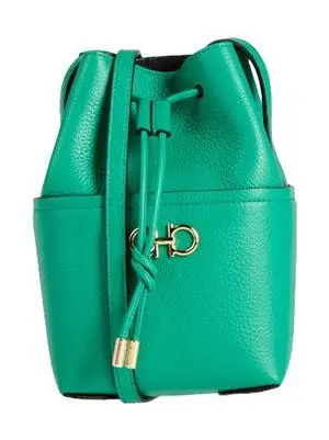 FERRAGAMO Calfskin Cross-body Bucket Bag - Green
