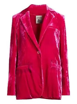 SEMICOUTURE Single-breasted Velvet Blazer - Pink