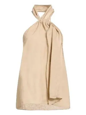 VICOLO Linen Top - Beige