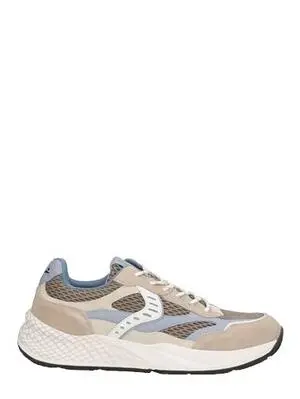 VOILE BLANCHE Club22 Sneakers In Leather And Textile Fibers - Beige