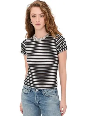 Rag & Bone Luca Stripe Contrast Tee - Ivblkm