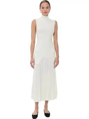 Proenza Schouler Micro Pleat Knit Federica Dress - White