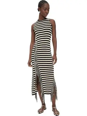 SIMONMILLER Sabine Knit Midi Dress - Black/white Stripe
