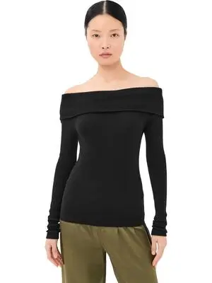 LISA YANG Claudina Off-shoulder Top - Noir