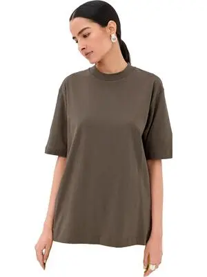 Tibi Mock Neck T-shirt - Dune