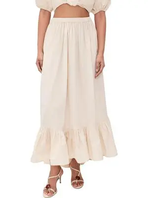 Lisa Marie Fernandez Nicole Poplin Skirt - Natural Poplin