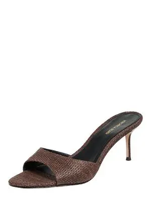 Veronica Beard Tia Raffia Sandals - Espresso Tinted Raffia