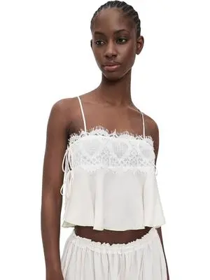 Free People Sweet Love Camisole - White Alyssum