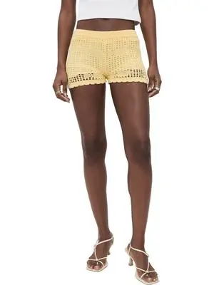 BAILEY ROSE Crochet Mini Shorts - Buttermilk