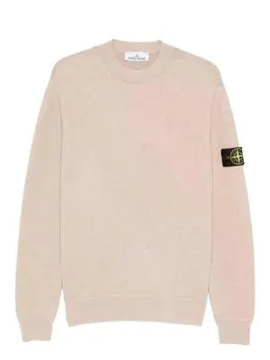 Stone Island Logo Patch Crew-neck Sweater - Neutrals