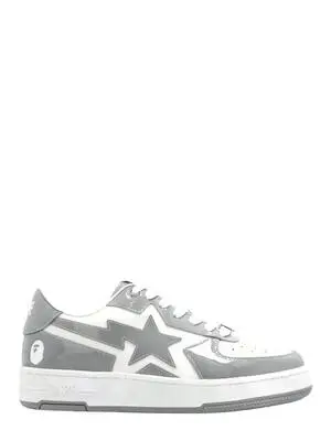 A BATHING APE Star Appliqué Leather Sneakers - White
