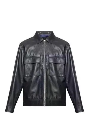 Paul Smith Zip-up Leather Jacket - Blue