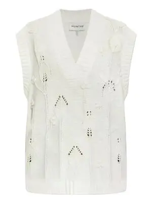 Munthe Baburi V-neck Knitted Vest - White