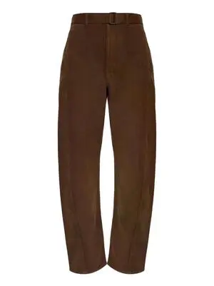 LEMAIRE Belted Trousers - Brown