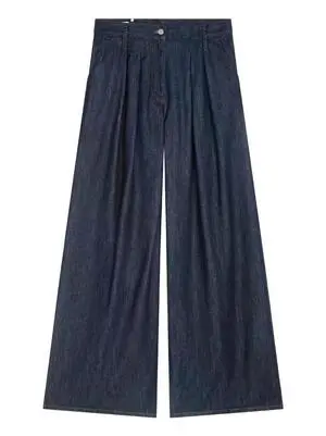 Dries Van Noten Pleated Wide-leg Jeans - Blue