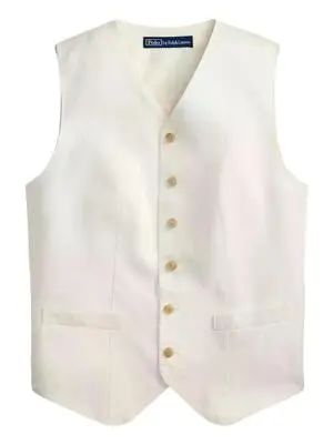 Polo Ralph Lauren V-neck Linen Waistcoat - Neutrals