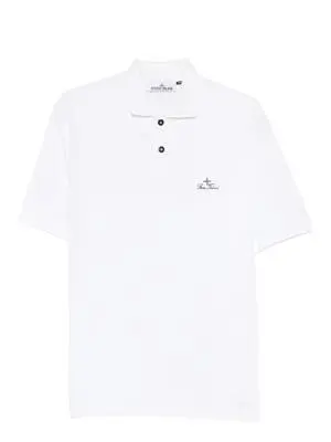 Stone Island Logo-embroidery Polo Shirt - White