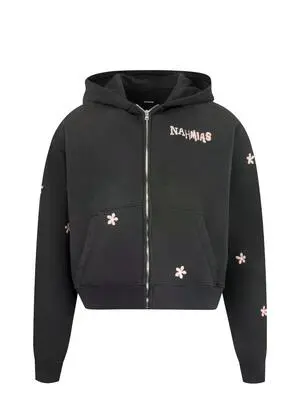 NAHMIAS Floral Gromes Zip-up Hoodie - Black