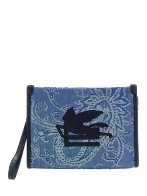 Etro Paisley Jacquard Clutch - Blue