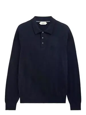 Pringle Of Scotland Polo-collar Long Sleeve Sweater - Blue