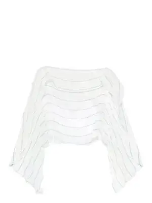 Bondi Born Striped Ruffled Top - White