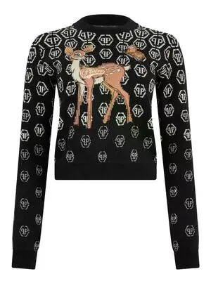 Philipp Plein Logo-embroidered Sweater - Black