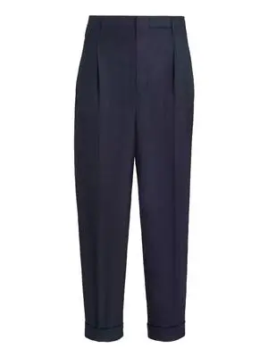 Brunello Cucinelli Virgin Wool Chevron Trousers - Blue