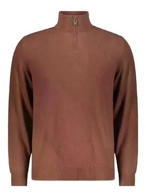 Fedeli High-neck Long-sleeve Sweater - Brown