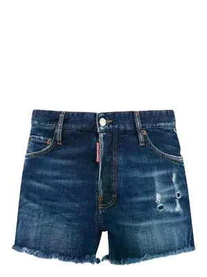 Dsquared2 Rebels Cut-off Denim Shorts - Blue