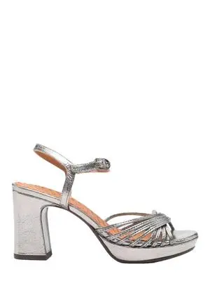 Chie Mihara Metallic Strappy Platform Sandals - Silver