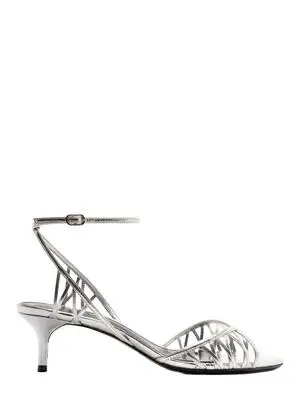 ALEXANDRE BIRMAN Solene Heeled Sandals - Silver