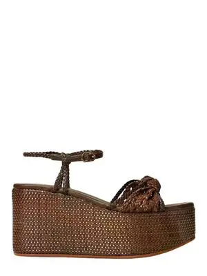 TWINSET Knot-detail Wedge Sandals - Brown
